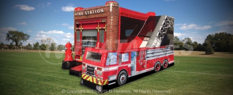 Inflatable Fire Truck Rental Denver Colorado - Fire Station Bounce ...